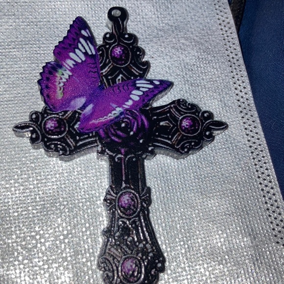 Jewelry | Nw Purple Butterfly Cross | Poshmark